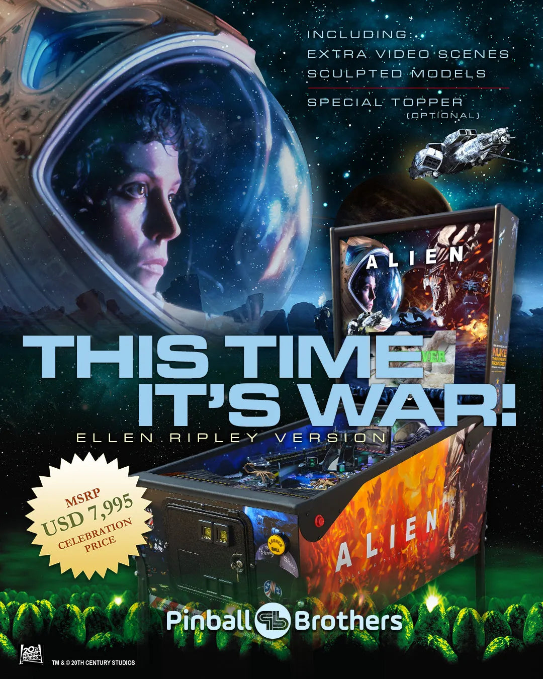 Alien Ripley Version Pinball Machine by Pinball Brothers [DEPOSIT ...